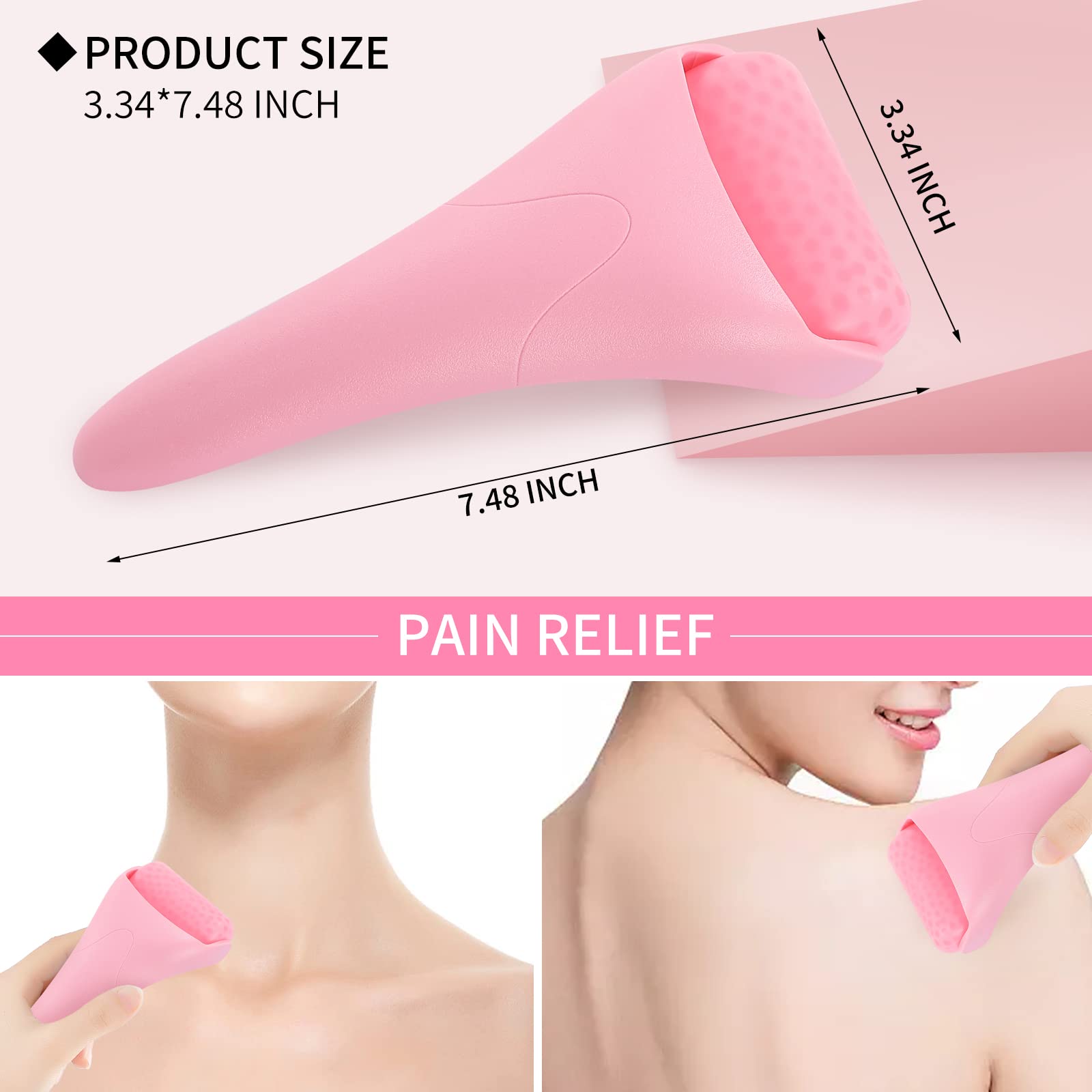 ZZWOOD Ice Roller for Face, Premium Self-Care Face Roller, Skin Care Tools for Face Eye Puffiness, Ice Face Roller to Soothe Skin (Pink)