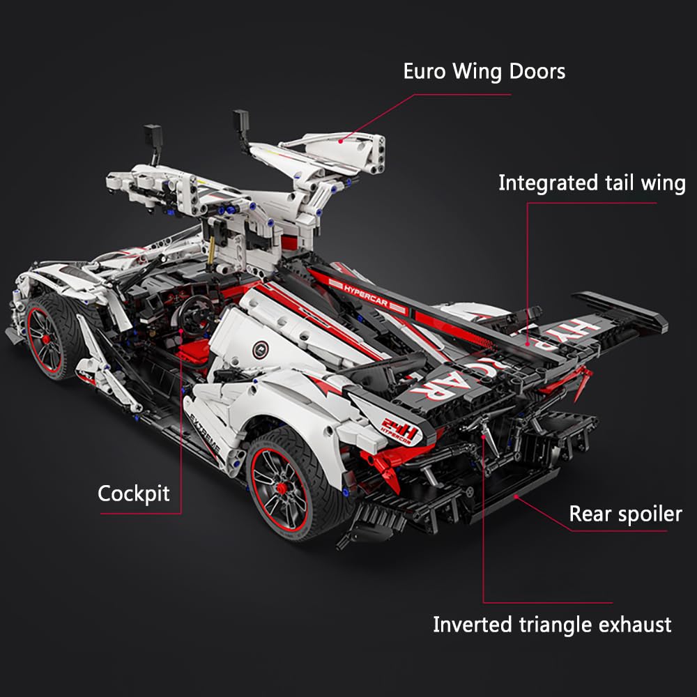 MISINI Apollo IE Super Car Building Kit,4449/pcs MOC Building Blocks for Adults and Teens,1:8 RC Model Sports Car Sets, C61053W Technology Bricks