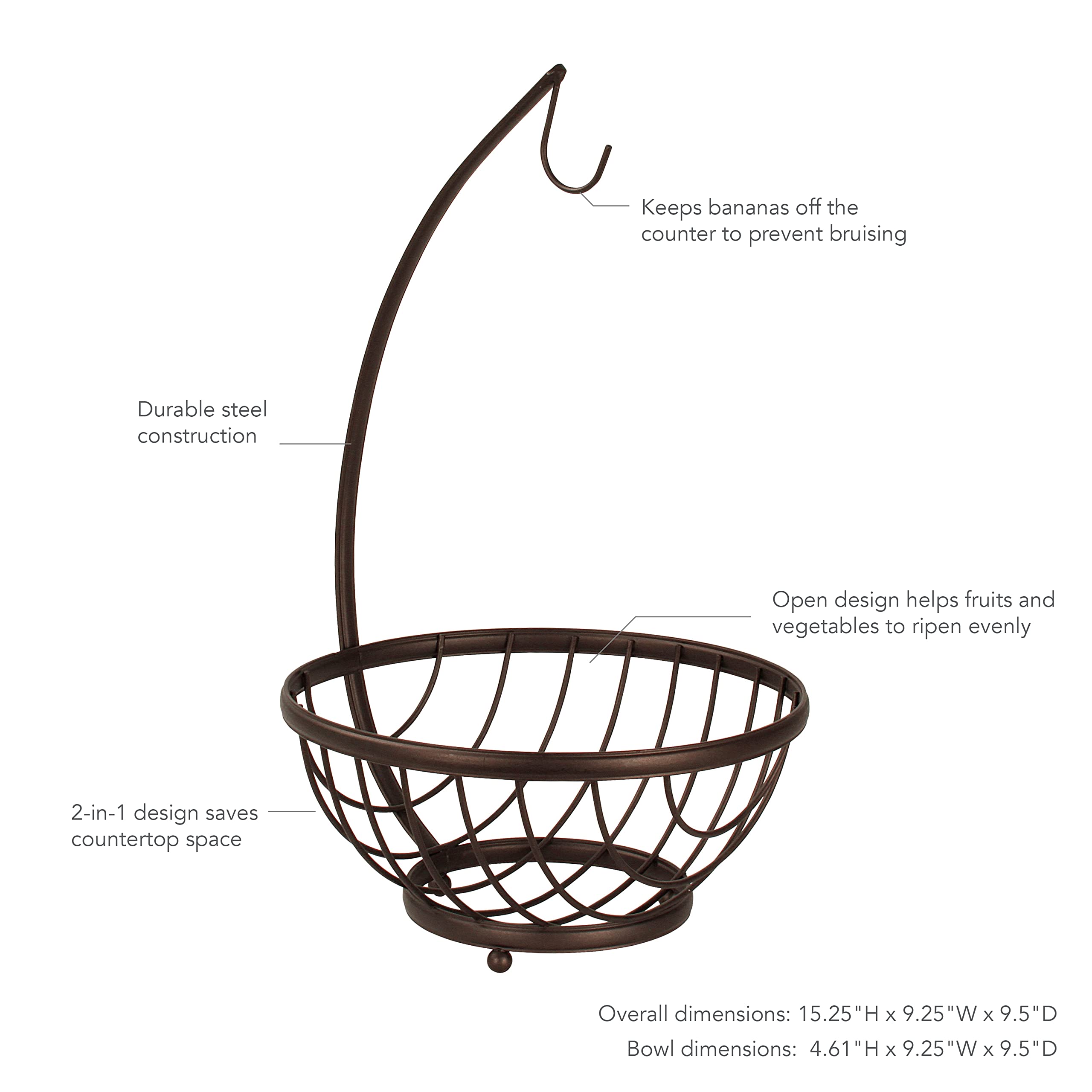Spectrum Diversified Ashley Small Fruit Tree & Basket Kitchen-Hanging, Bronze