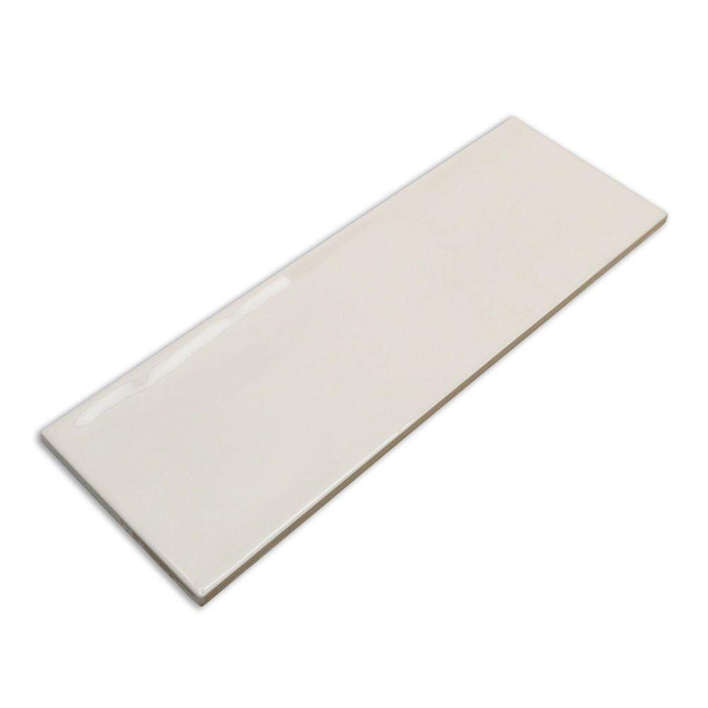 Pier Ivory 4 in. x 12 in. Polished Ceramic Subway Wall Tile Sample