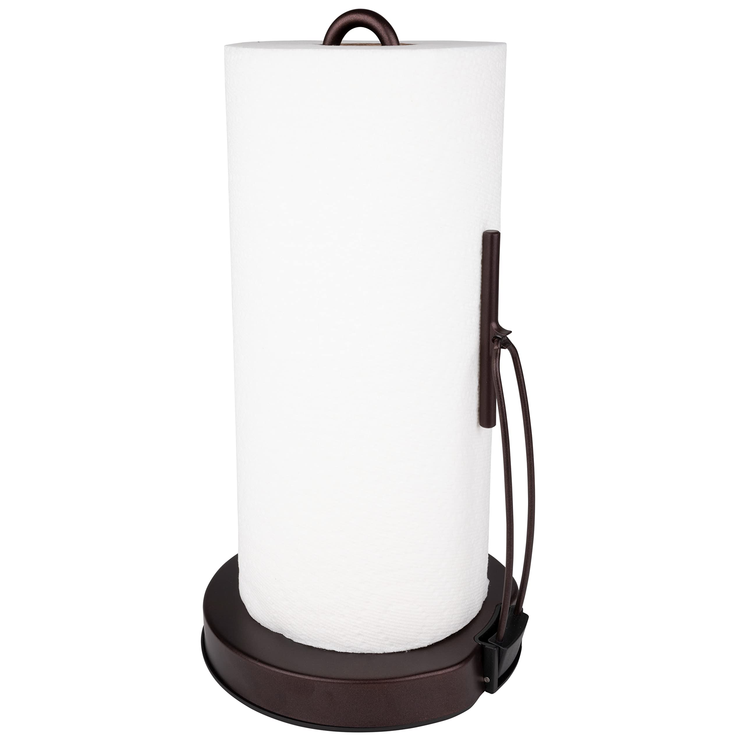 Spectrum Diversified Euro Tension Paper Towel Holder (Bronze) - Storage Organization for Kitchen Counter, Pantry, Laundry, Apartment, RV, and Bathroom