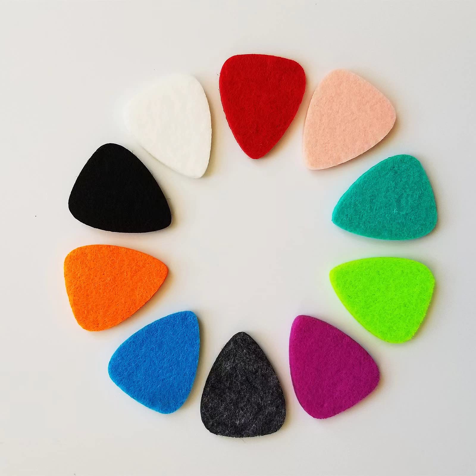 Tpyx 20 Pieces Felt Ukulele Picks with Pick Holder, Easy Grip Felt Picks for Bass, Ukulele, Guitar (Colorful)