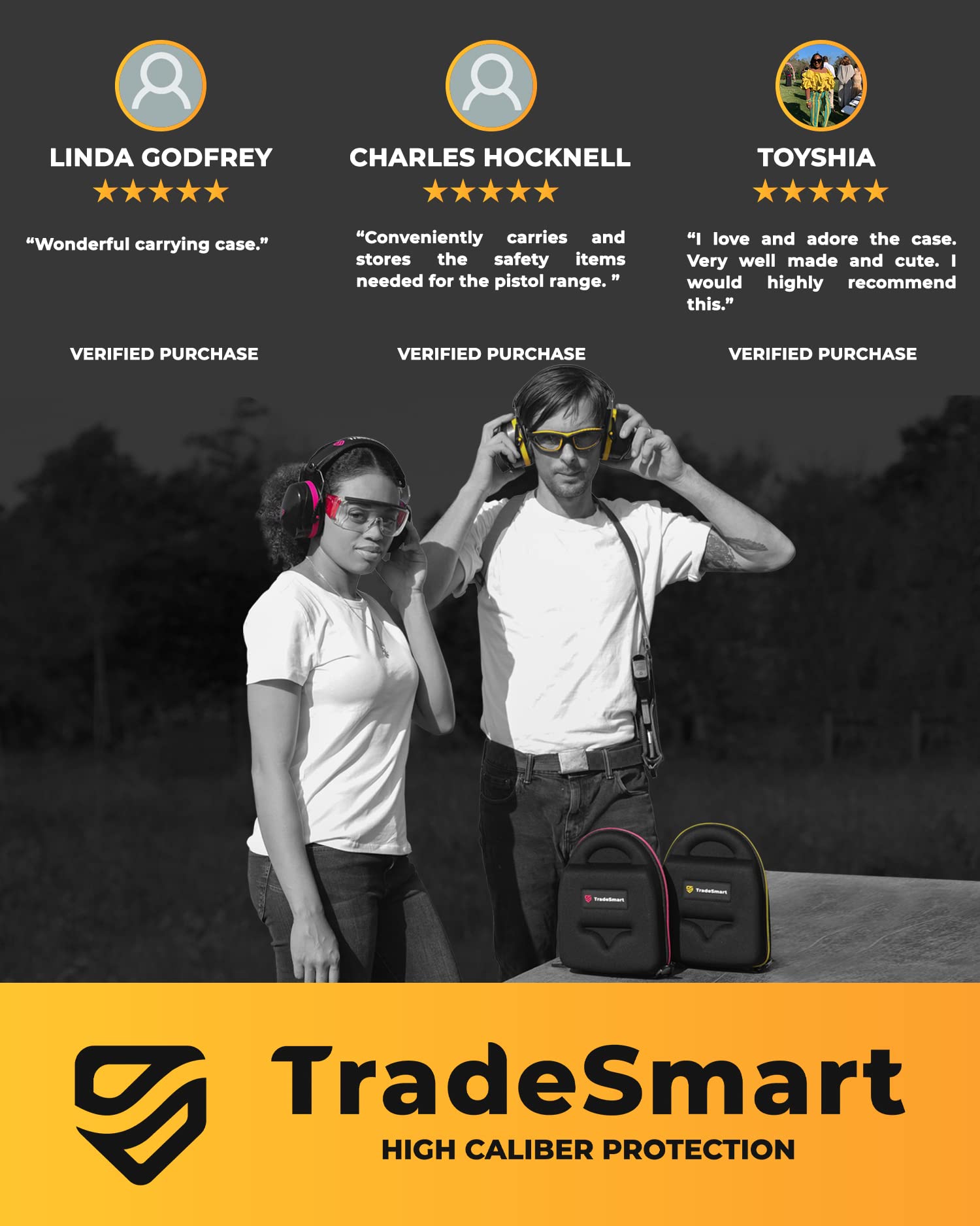 TRADESMART Purple Shooting Ear & Eye Protection with Hard Carrying Case