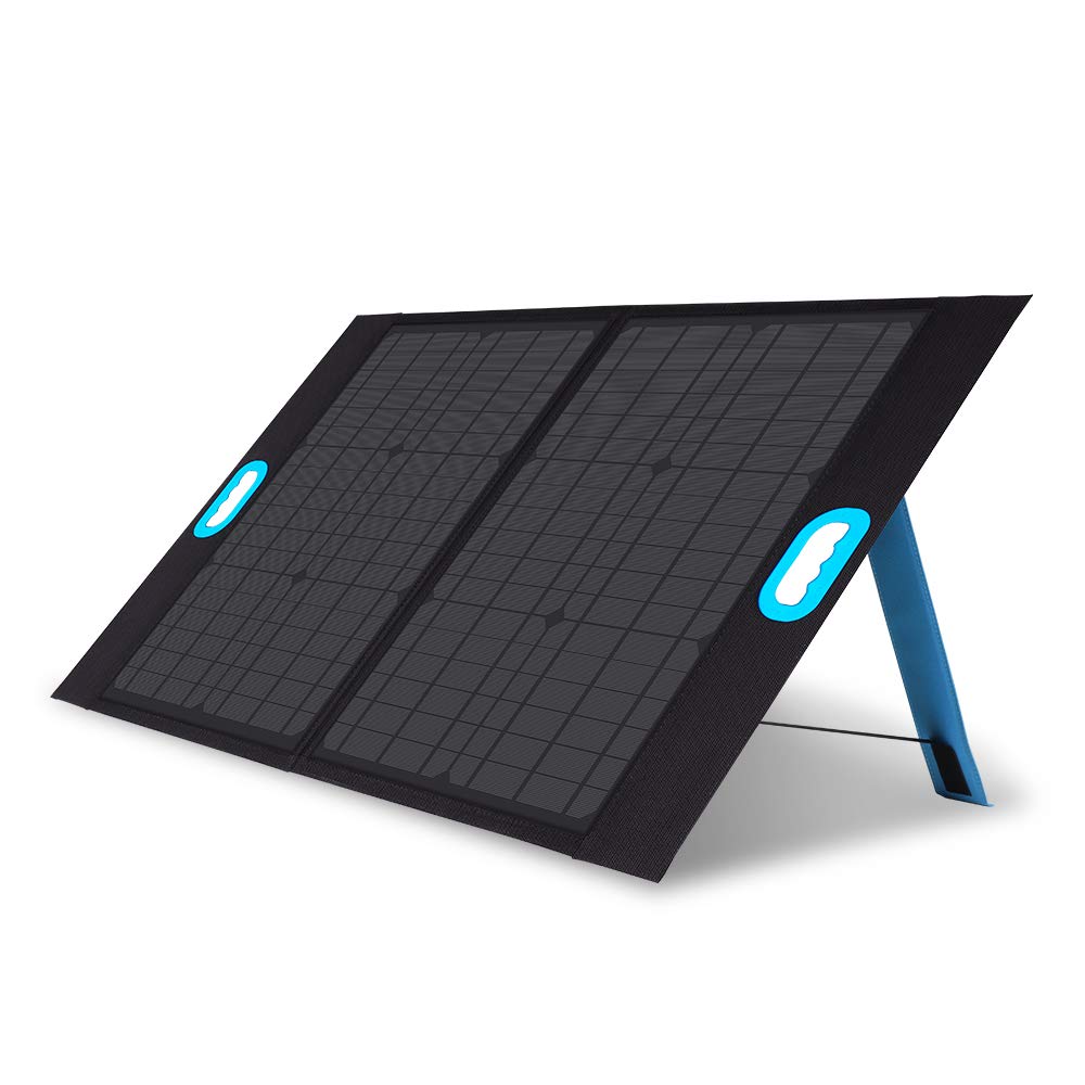 Renogy 50W Portable Solar Panel Charger Foldable Power Station Explorers, Generators, Smartphones, Tablets with USB Ports for Van, RV, E.Flex 50