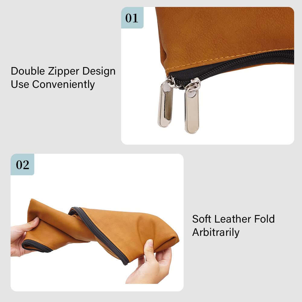 SOPOGER Archery Traditional Bow Bag 60Inch Longbow Bag Leather Horse Bow Case Bow Carry Bag for Outdoor Shooting Training