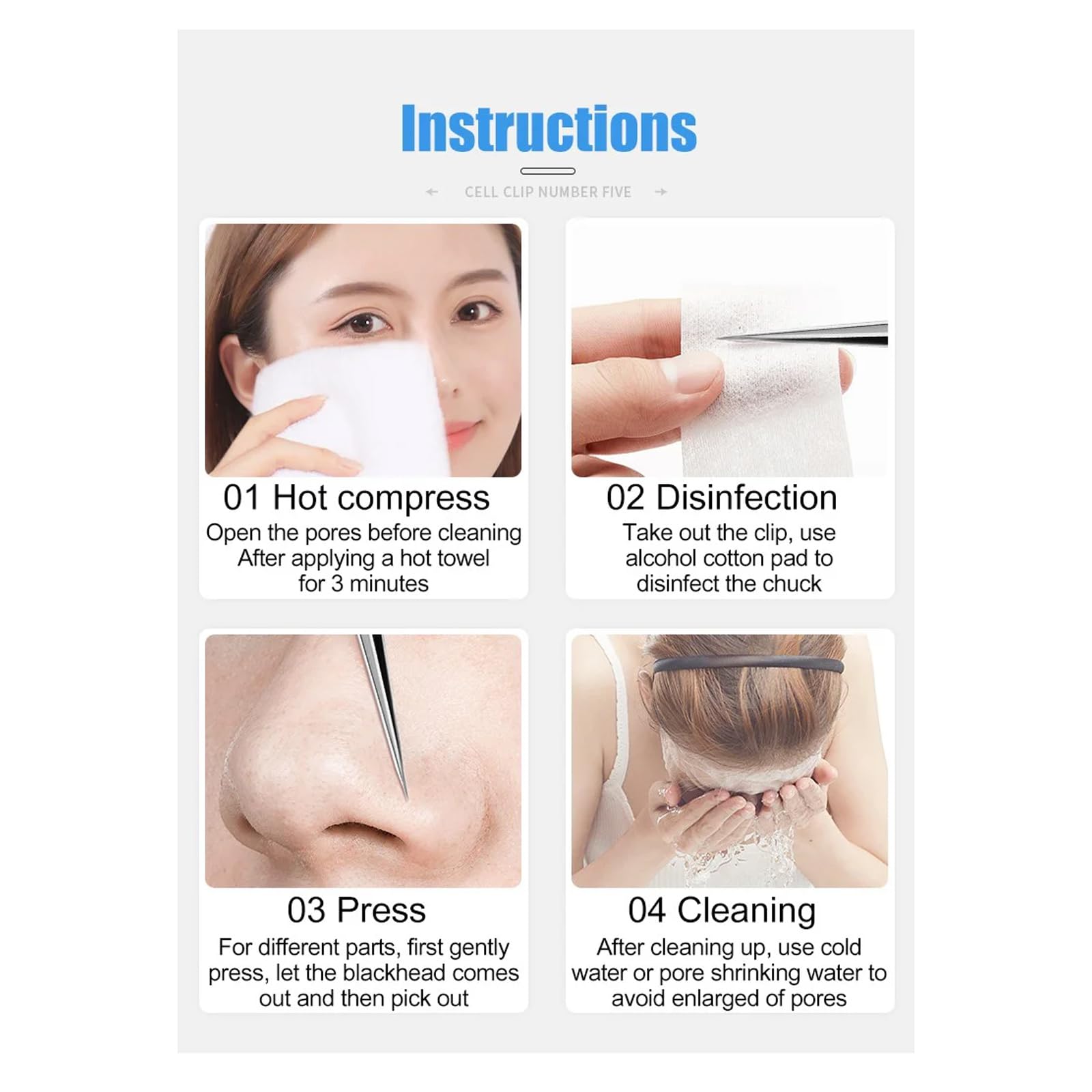 Professional Facial Blackhead Remover Tweezer 3 Pcs Set Precision Face Tool Kit for Whiteheads Stainless Steel Makeup Tools