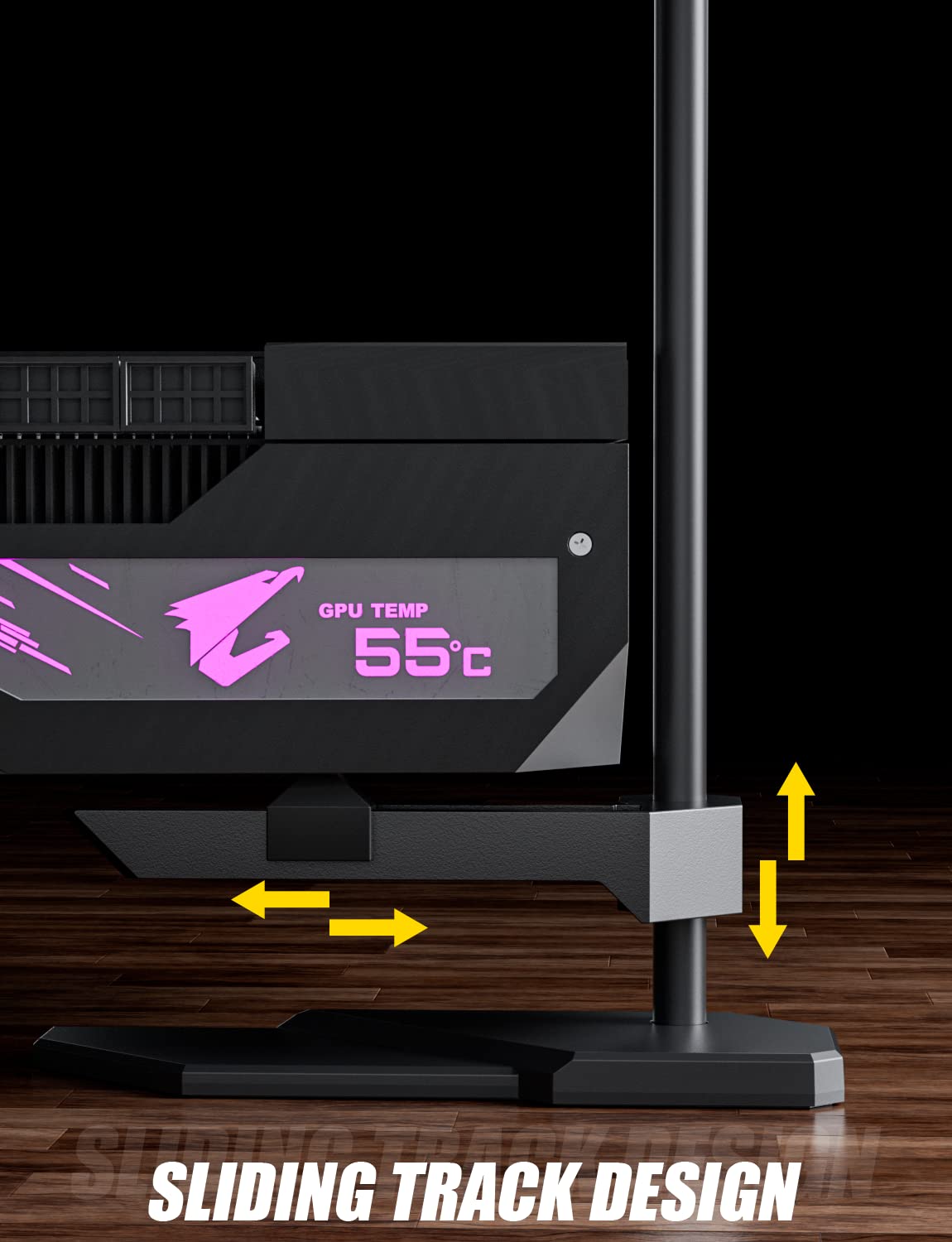 novonest GPU Support,5V 3PIN ARGB Graphics Card GPU Brace Support Video Card Sag Holder,360 Degree Adjustable,Compatible with All Graphics Cards,GH05CK