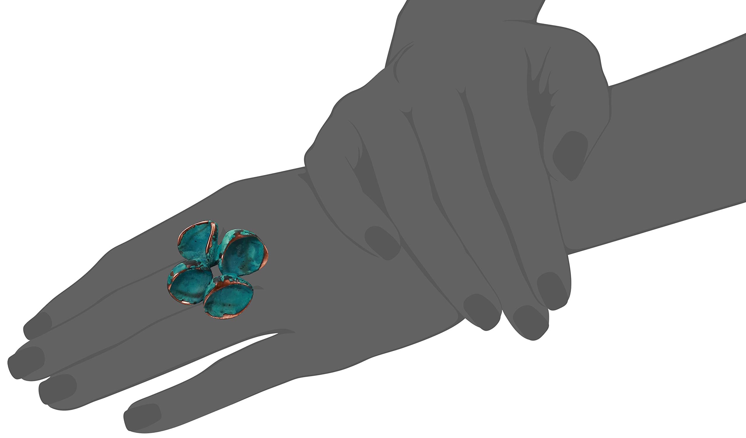 Robert Lee Morris Soho Women's Green Patina Sculptural Flower Ring, 8.5