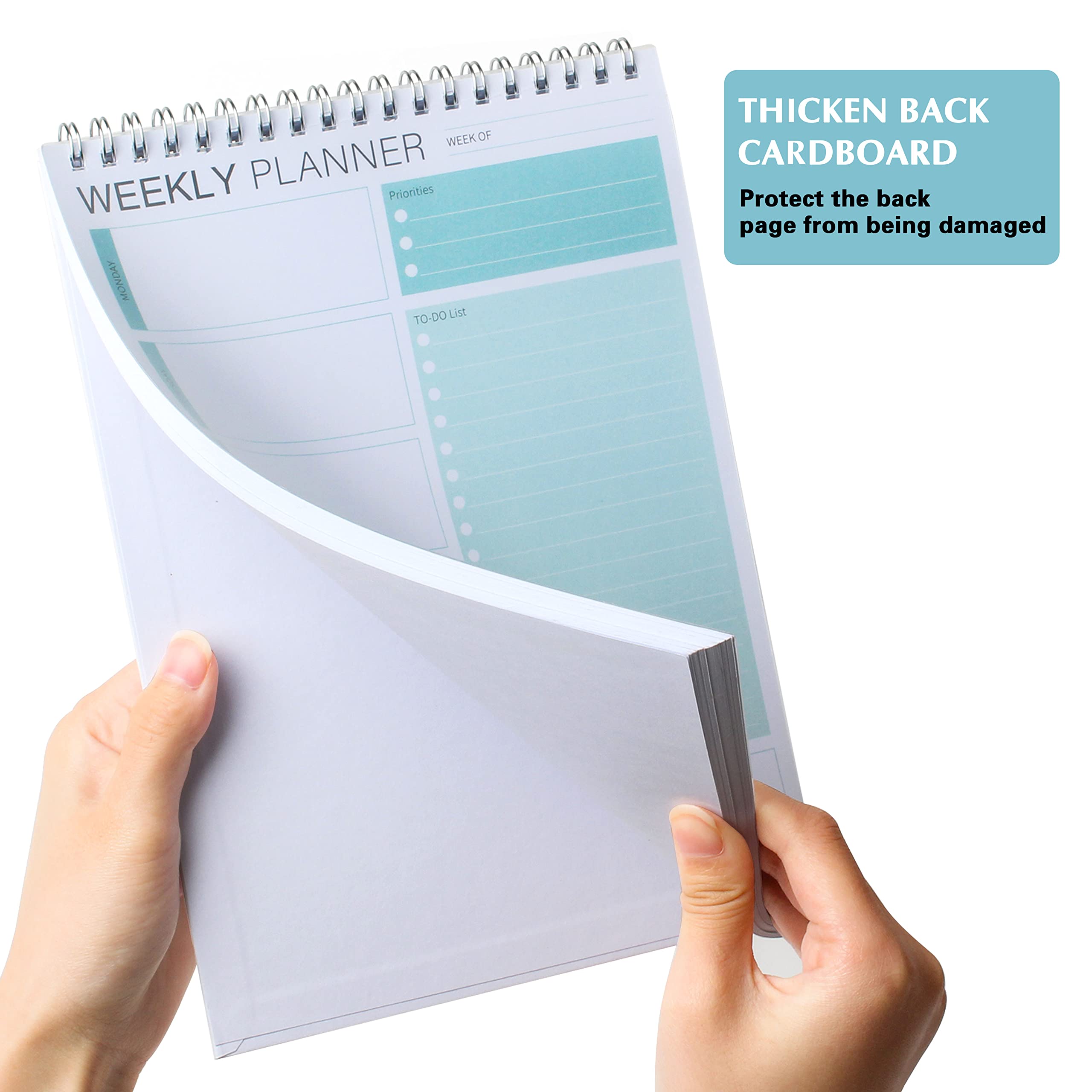 Weekly Planner Notepad - Weekly Spiral To Do List Planning Pad, 52 Undated Sheets, Desk Notepad, Daily Calendar, Goal Planner, To Do List, 6.5 x 9.8