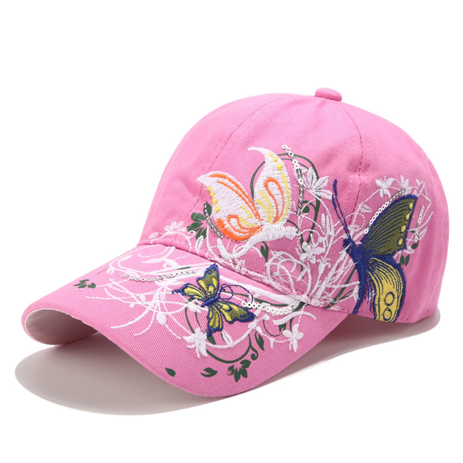 Trucker Hats California H Womens Hat Trendy Creativity Flowers Butterfly Sequins Embroidered Baseball Cap Pink