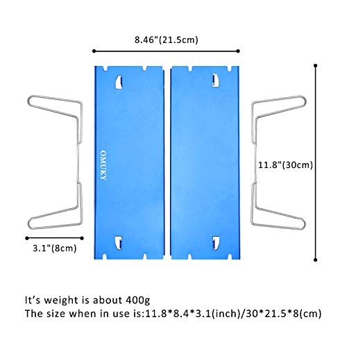 OMUKY Folding Table Camping Mini Table Aluminum Alloy Compact Lightweight Mobile Table (Blue)