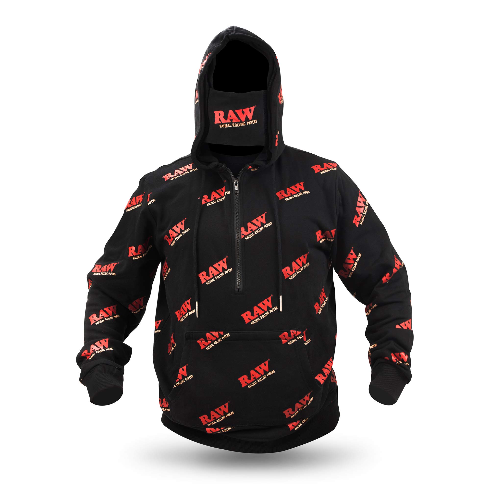 Rolling Papers RAW Rawler Hoodie | Multi function Smokers Hoodie with Face Mask - Size Medium