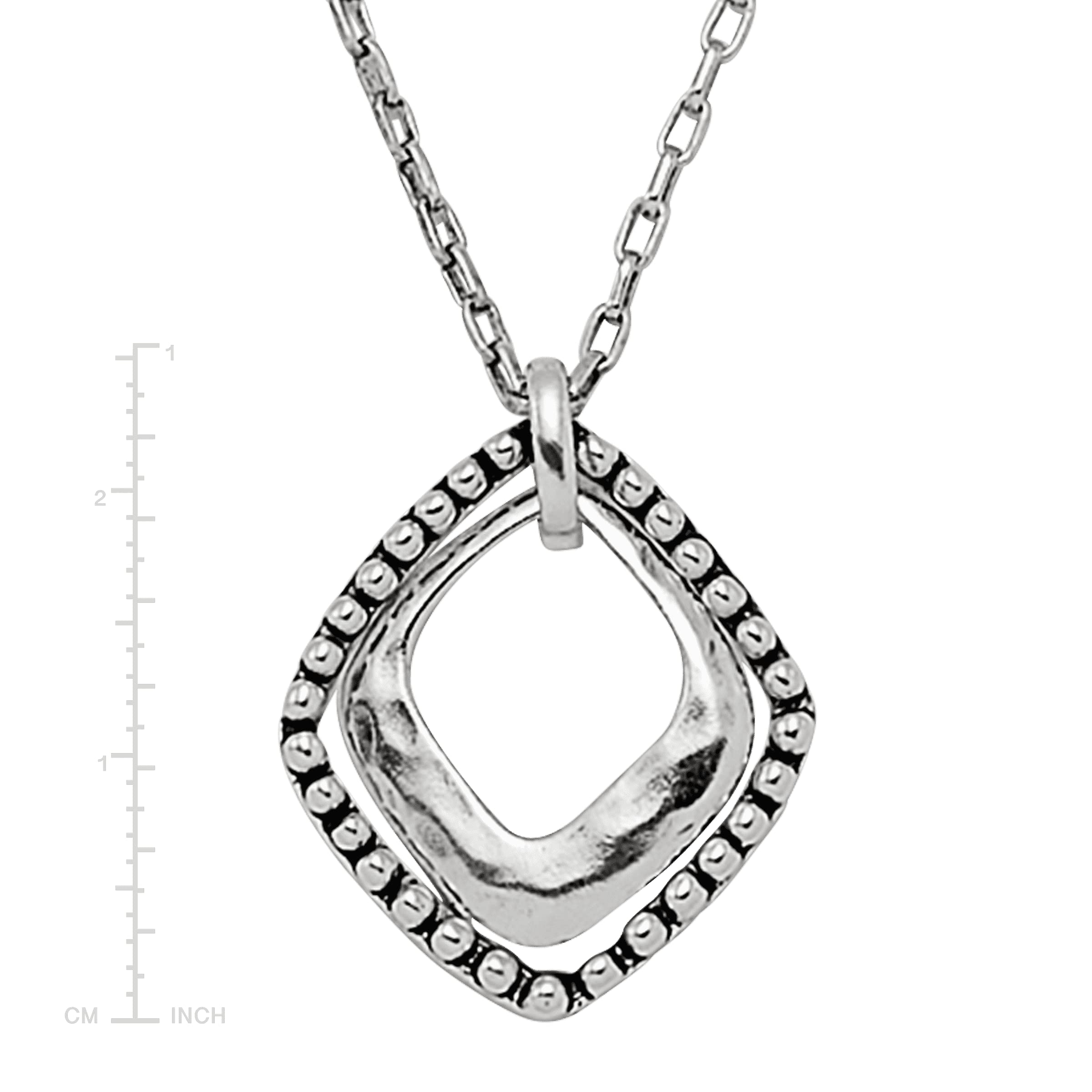 Silpada 'Studded Layers' Pendant Necklace in Sterling Silver, 18" + 2"