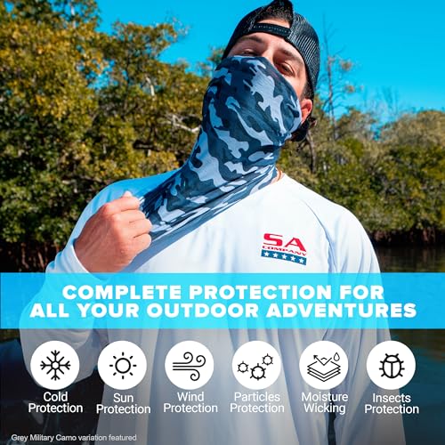 S A Company UV Protection Face Shield | Single UV 30+ Multipurpose Neck Gaiter for Adults (Solid Green)