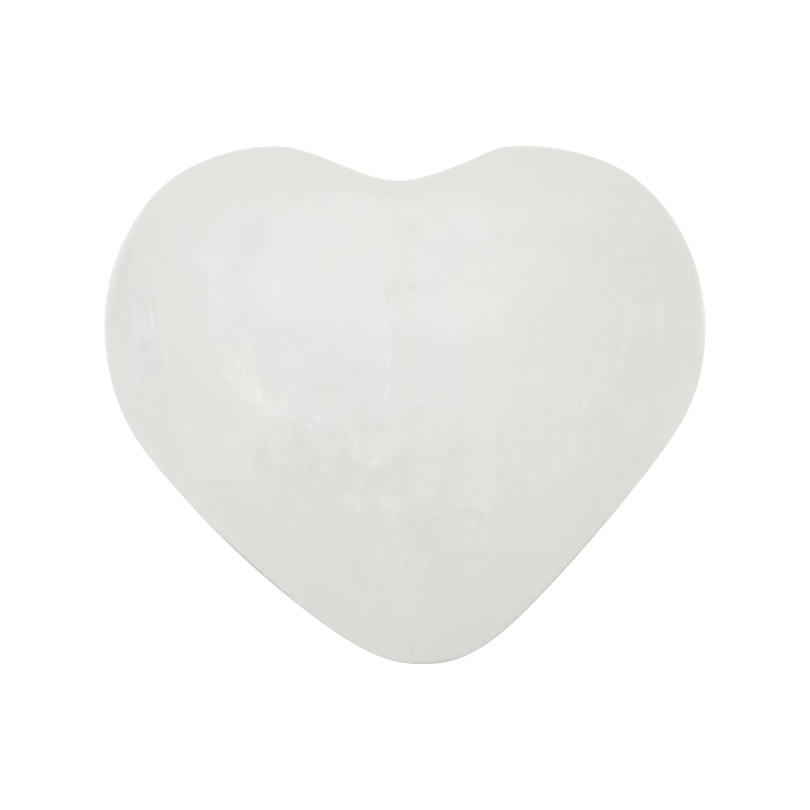 Wellbrite 2 Pack Small Heart Shaped Crystal Stones, Pocket Sized Selenite Wands (1.1 x 2 Inches)