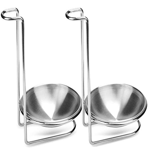 Spoon Rest Holder, iPstyle Stainless Steel Vertical Saving Soup Ladles Holders or Hotpot Restaurant, Buffet, Fast Food Restaurant Kitchen Decor Tool (Spoon Rest - 2Pack)