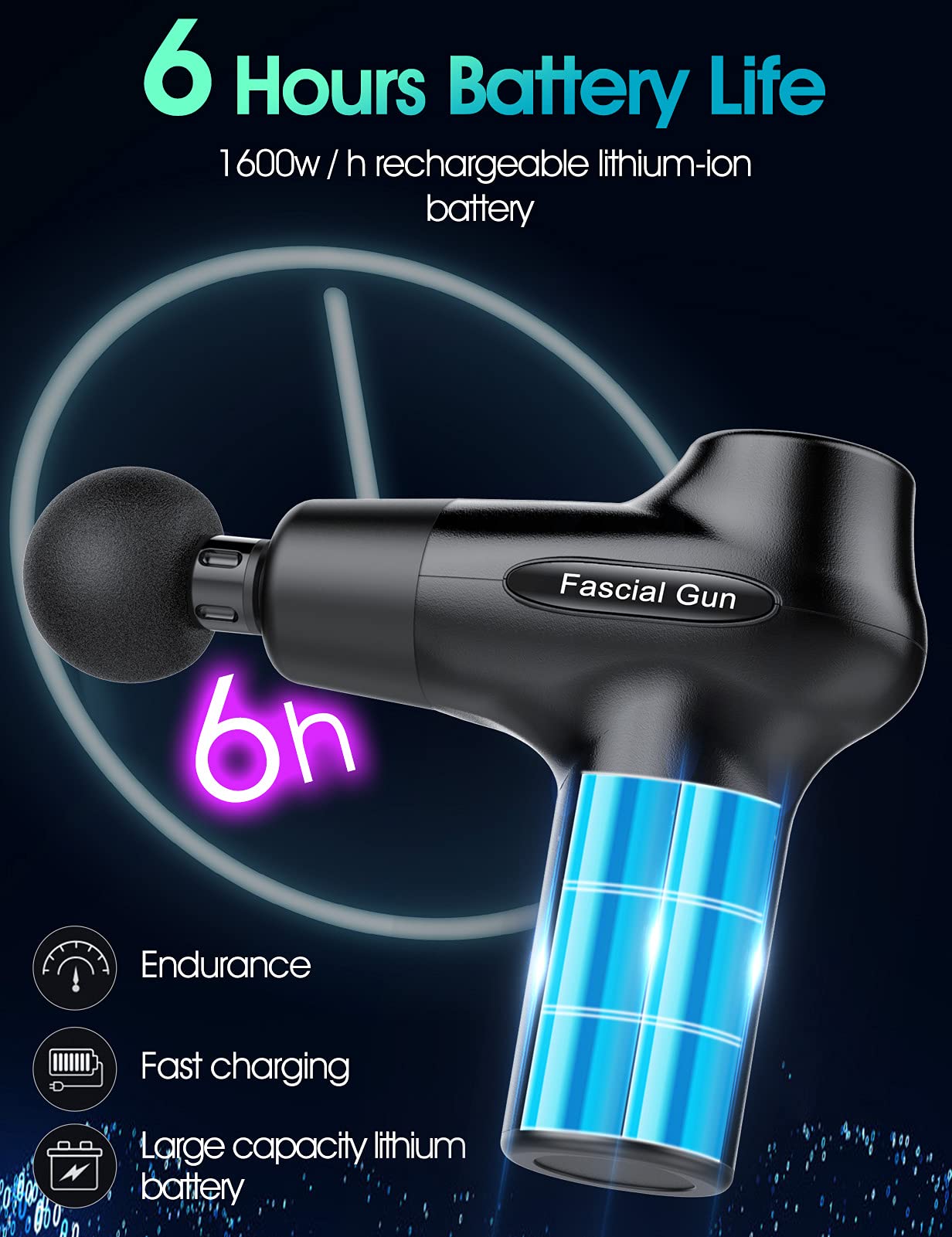 XTZ Massage Gun, Mini Massager Percussion Massager deep Muscle Massager for Pain Relief with 4 Professional Heads and 4 Adjustable Speed Handheld Electric Body Massager for Back