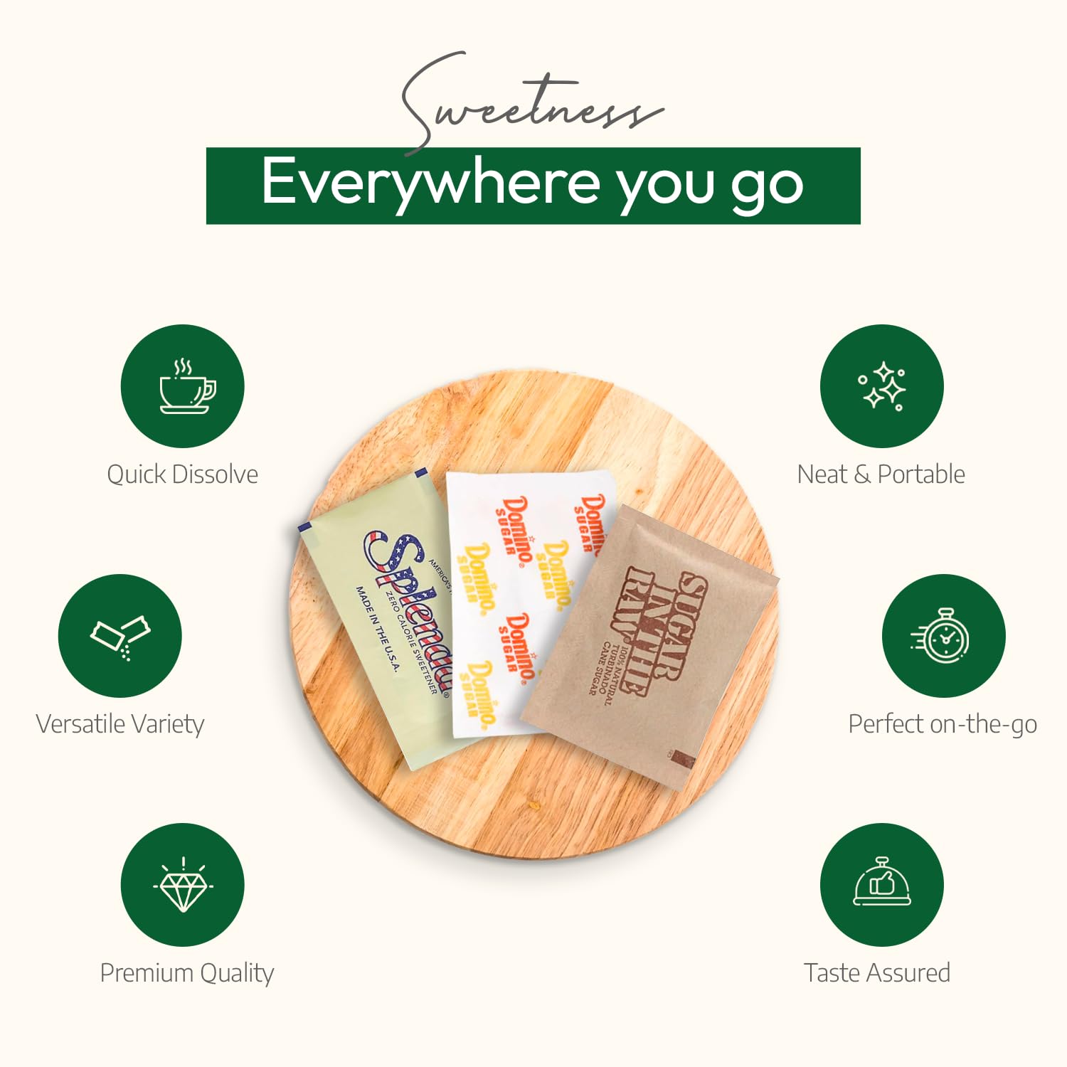 TSHomeGoods Sugar packets, Brown Sugar, Splenda, Good For Travel,For Everyday, (250 Pack)
