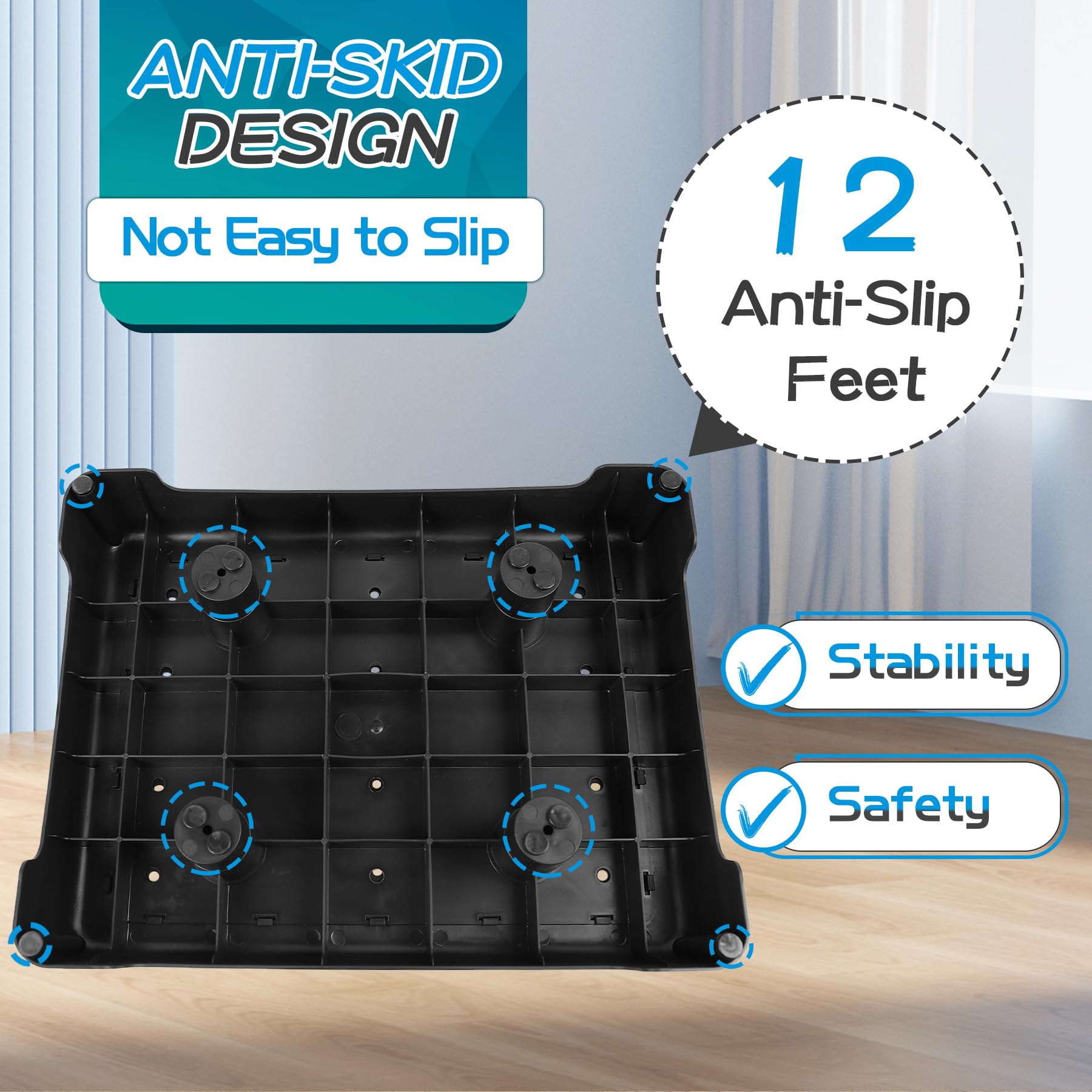 One Step Stools for Adults & Seniors, Anti Slip Portable Sturdy Indoor/Outdoor Mobility Plastic Step Stool Platform for SUV,Cars,Stairs,Bedside,Chair/Office,Black