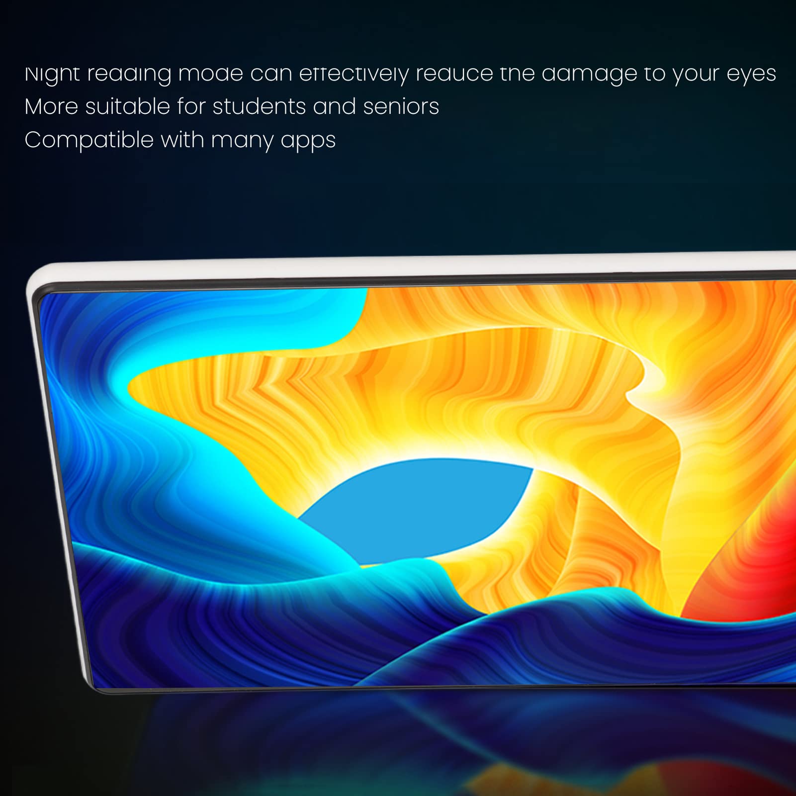 PUSOKEI 10in Tablet for11, 6GB 256GB 5G WiFi 5MP Front 13MP Rear IPS Screen 7000mAh 4G Calling Tablet with Night Reading Mode for Students and Elderly (White)