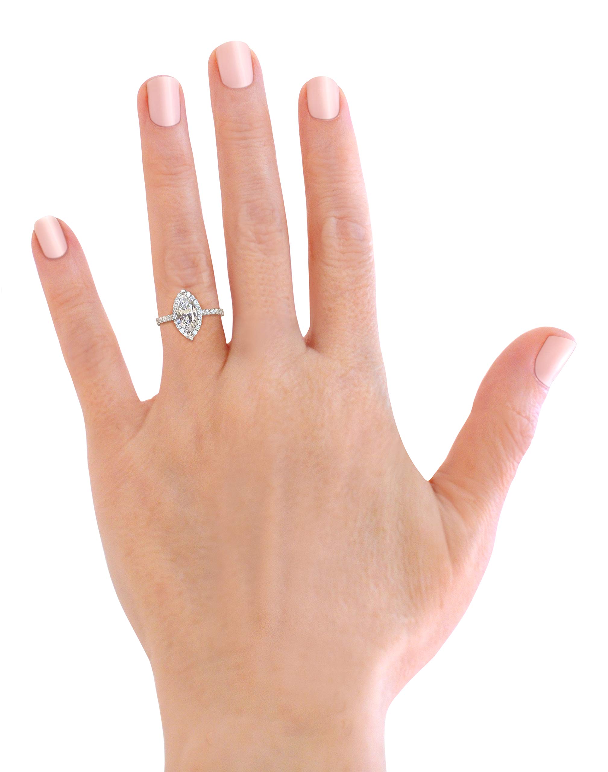 Savlano 18K Gold Plated Marquise & Round Cut Cubic Zirconia Wedding Engagement Women Statement Ring (6)
