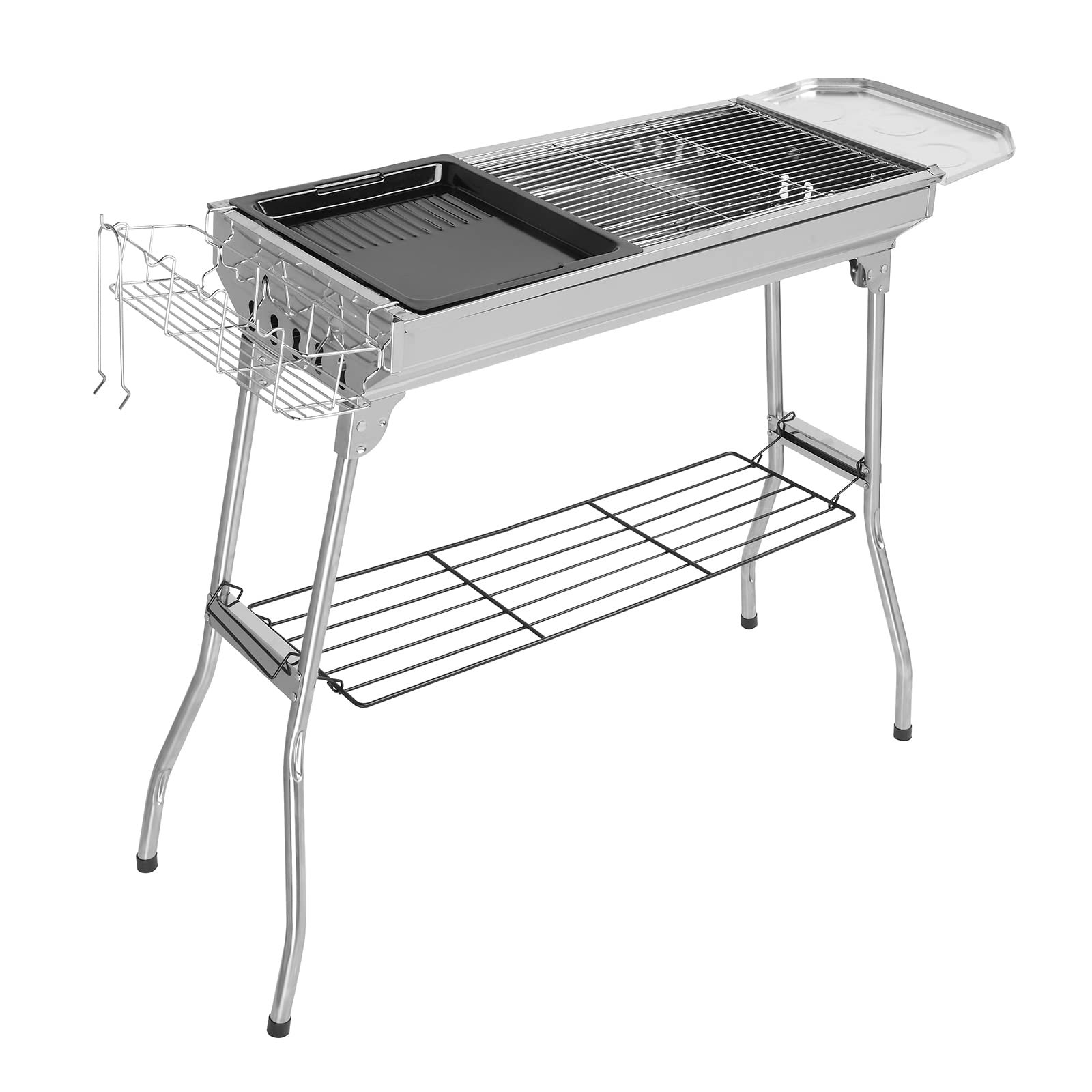 Mini Portable Stainless Steel Grill Portable Folding Charcoal Grill Outdoor BBQ for Camping, Picnics, Backyard Barbecues, Easy Setup, Storage Portable Charcoal Grill for Camping 100 x 31 x 71cm