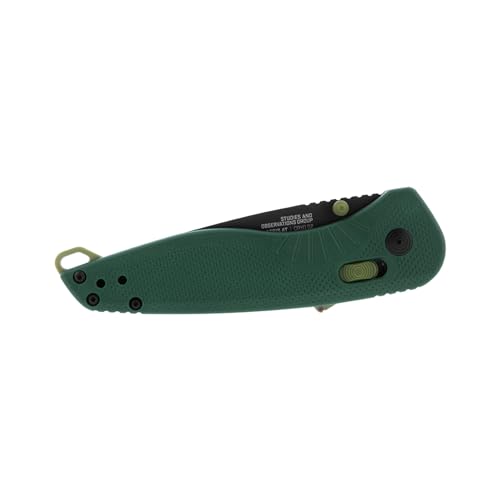 SOG Aegis AT Ambidextrous Outdoor Pocket Easy to Carry Folding Knives | CRYO D2 Stainless Steel Blade | AT-XR Lock, Forest/Moss