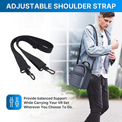 typecase Carrying Case for Oculus Quest 2, Elite Strap & Quest 2 Accessories - Holds Controllers, Battery Packs, Link Cables & Face Covers - Protective Travel Case Compatible with Meta Quest 2 (Blue)
