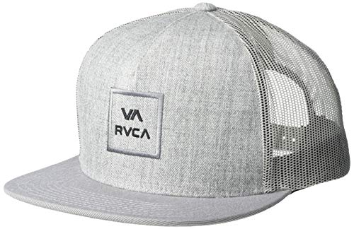 RVCA Men's Adjustable Snapback Mesh Trucker Hat, Grey, ONE Size