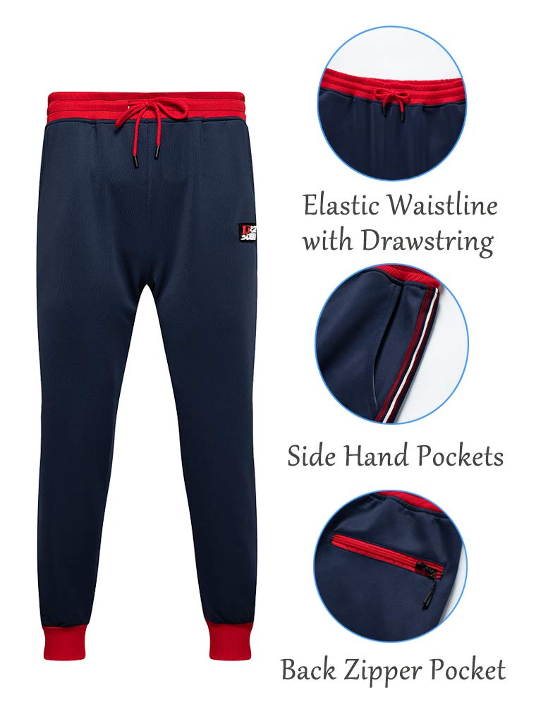 PASOK Men's Tracksuits 2 Piece Set Outfit Full Zip Jogging Sweatsuits Activewear Sport Suit Style 3 Black 2XL