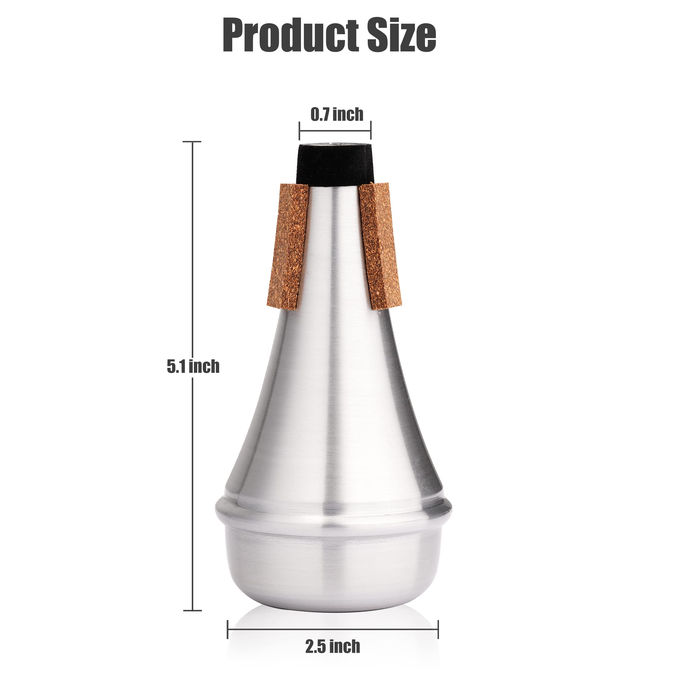 Trumpet Straight, Lightweight Practice Trumpet Mute, Aluminum Alloy Trumpet Mute Silencer for Jazz