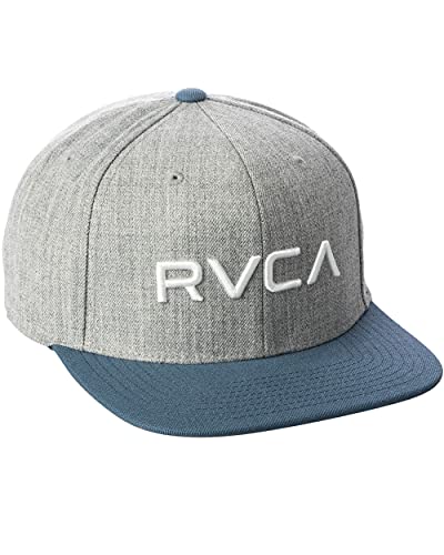 RVCA mens Adjustable Snapback Straight Brim Hat, Rvca Snapback Hat/Grey Blue, One Size US