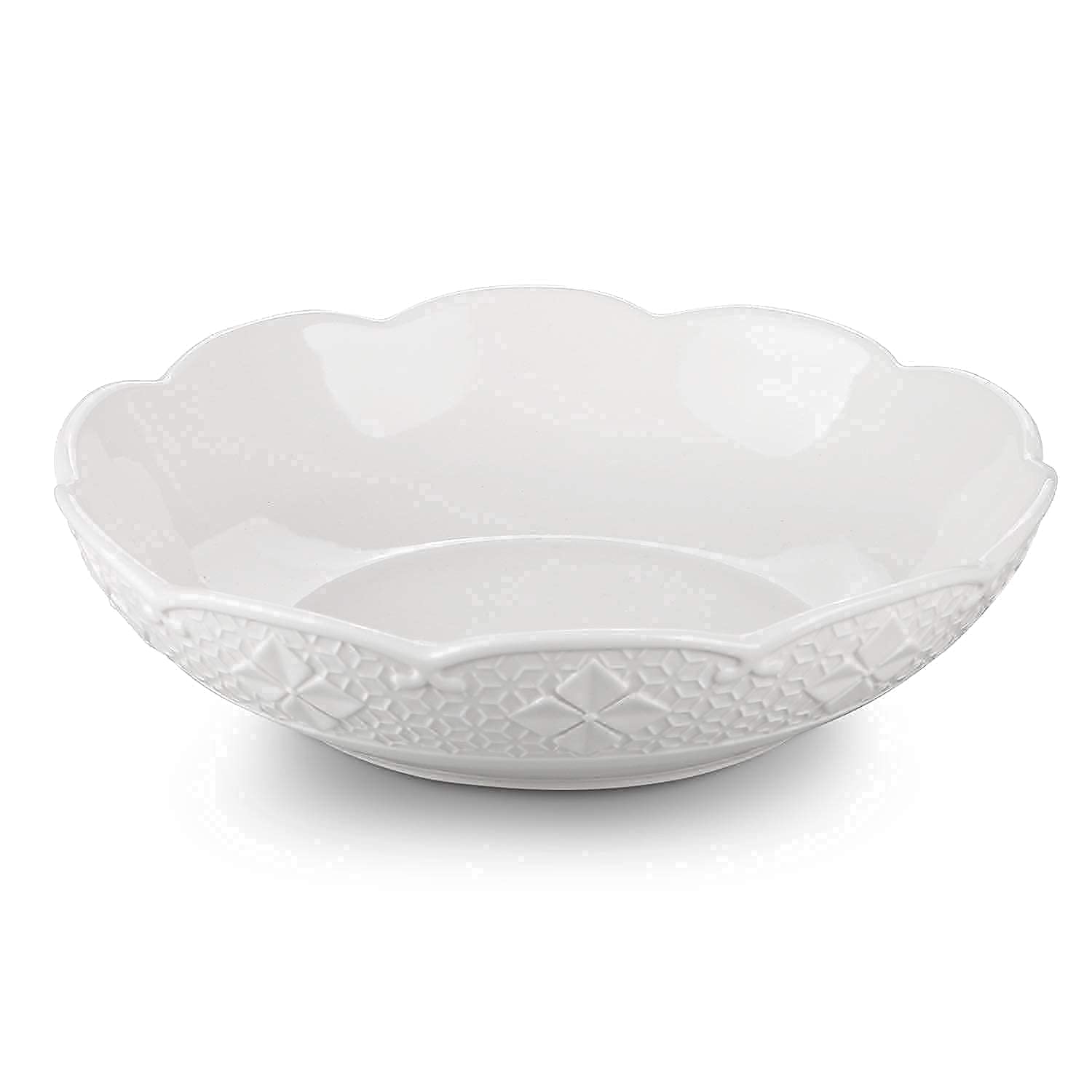 STAR MOON 27 Oz Ceramic Large Pasta Bowls Set Elegant Vintage Porcelain Serving Bowls, Microwave & Dishwasher Safe, Lucky 4-Leaf Clover Collcetion, Set of 2 (Emerald Green)