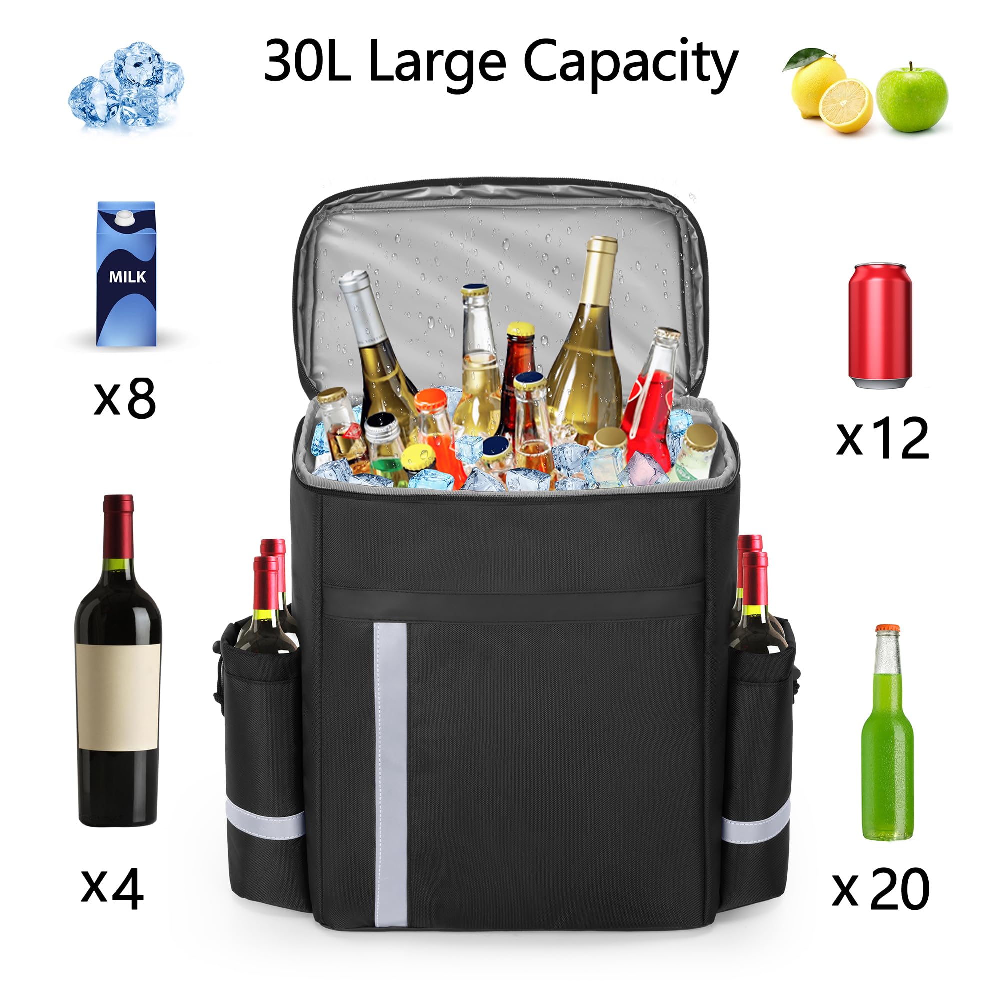 Trunab Insulated Cooler Backpack 30 Cans Soft Leak-Proof Cooler Bag, Lightweight Backpack Cooler for Lunch,Beach, Hiking, Camping, Picnic, Fishing, Travel, 30 Cans