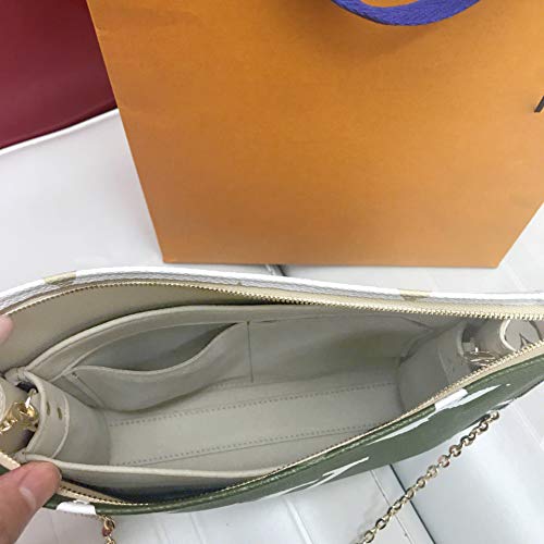 TOURDREAM Purse Organizer Insert Fit Toiletry Pouch 26 19 Handbag Shaper Premium Microfiber with Gold Buckles (Toiletry Pouch 26, Khaki)