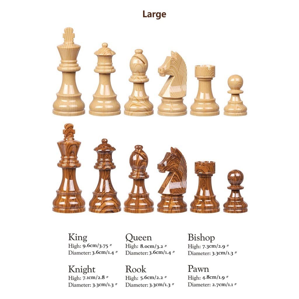 Wooden Chess Set 18" Deluxe Chess Board with 2 Drawers & Handmade Pieces Professional Chess Game Table Set for Adults