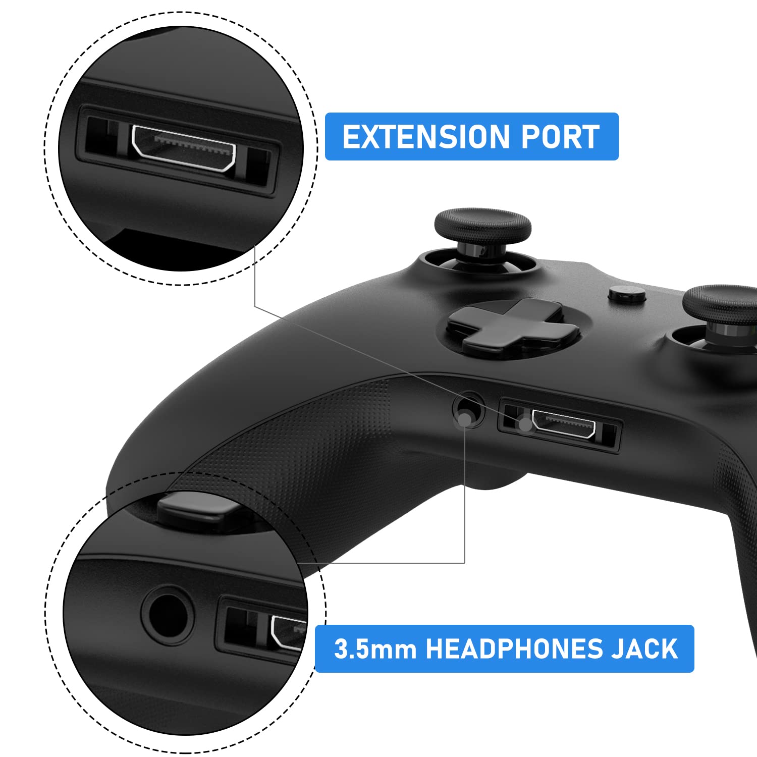 Wireless PC Controller Compatible With Xbox Series X/S/Xbox One/Xbox One S/One X, with Headphone Jack(BLACK)