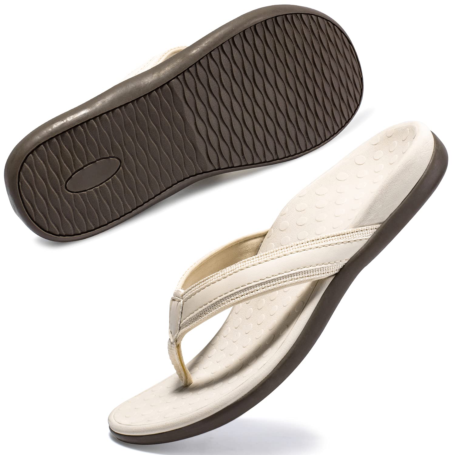 Plantar Fasciitis Feet Sandal with Arch Support - Best Orthotic flip Flops for Flat Feet,Heel Pain- for Women
