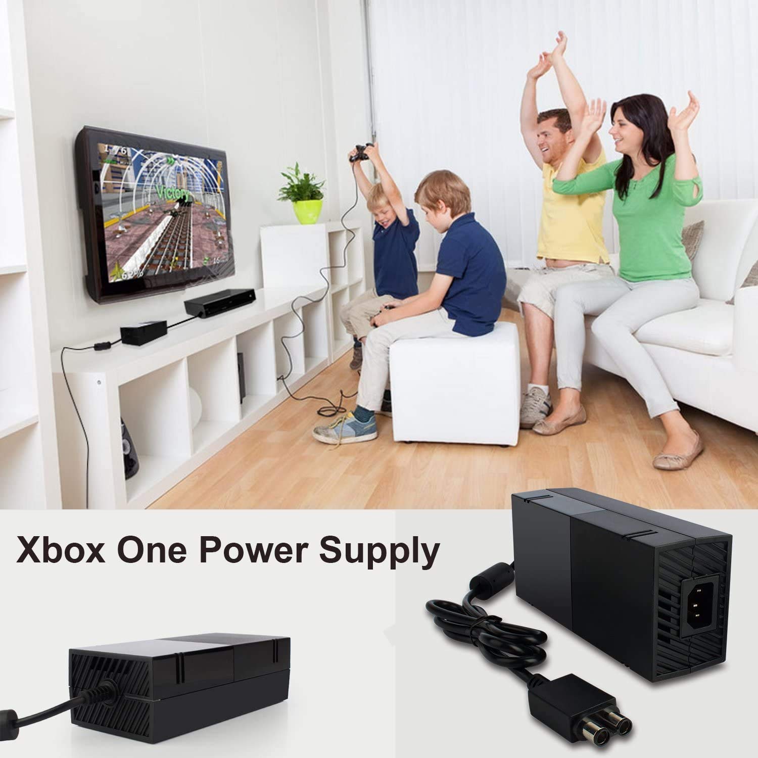 Power Supply Brick for Xbox One [2022 Advanced Quieter Version] Xbox Power Supply Brick Cord Low Noise 100V-240V AC Adapter Power Supply Charger Replacement for Xbox One