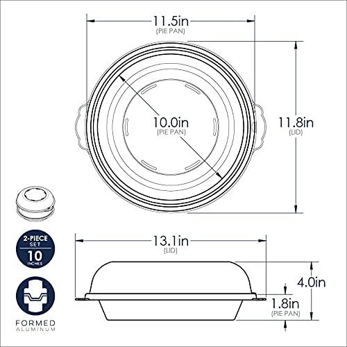 Nordic Ware Natural Aluminum Commercial Hi-Dome Covered Pie Pan and Cake Pan with Lid