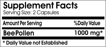 Naturetition Supplements Bee Pollen 1000mg ~ 200 Capsules - No Additives