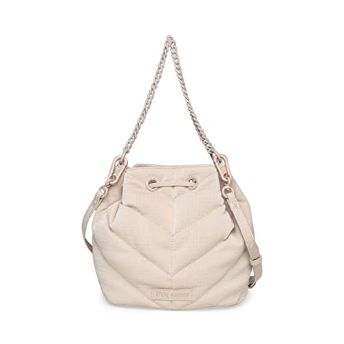 Steve Madden Fallon Quilted Bucket Bag, Bone
