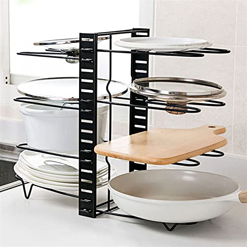 Pan Pot Lid Rack Kitchen Accessories Organizer Shelf Stand 8- Tier Multi- Funtion Cookware Storage Rack (Color : Highquality Lengthen)