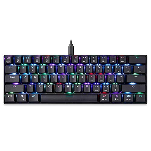 RGB Backlight Mechanical Keyboard 61 Keys Wired USB Ergonomics Gaming Keyboard with Anti-Ghost Keys
