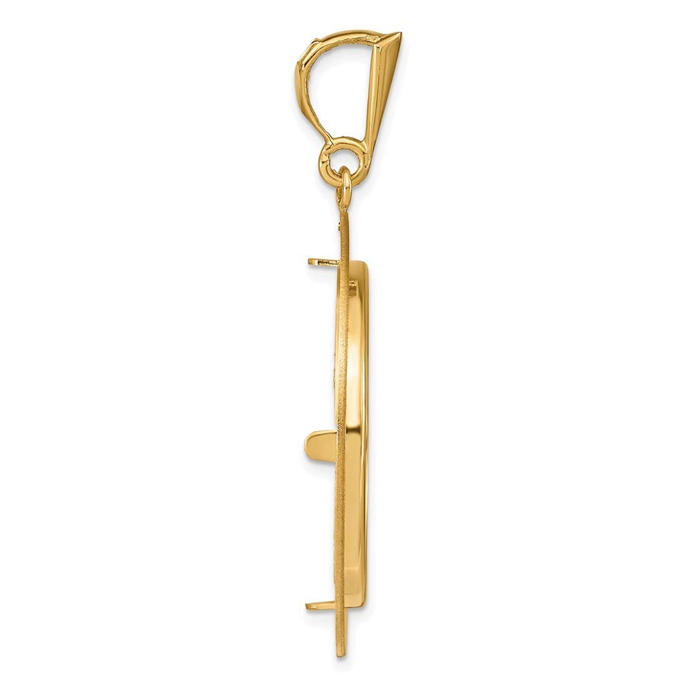Roy Rose Jewelry Gold Coin Mounting | 1/2 oz. American Eagle, Old US $10 Liberty or Indian | 27mm | Prong Set | Victorian, Ribbon Edge, Wide Frame Pendant Coin Bezels | Solid 14K Gold