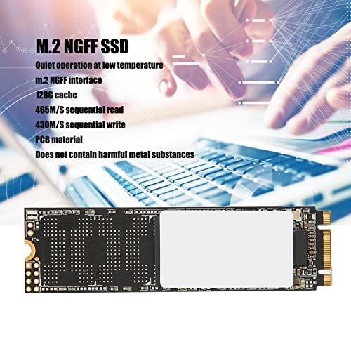 Yoidesu 128GB SSD M.2 NGFF 465M/S Read Speed 430M/S Write Speed Cache Performance Boost Internal Solid State Drive for PC Laptop Desktop Computer