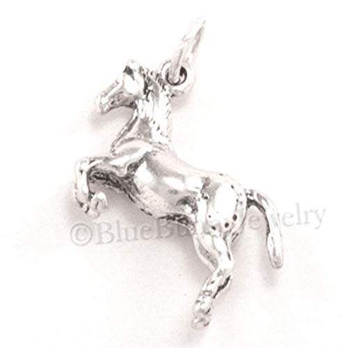 Sterling silver HORSE charm Appaloosa pendant Western Riding 3D .925 925