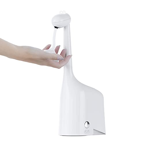 RocFath Automatic Soap Dispenser Touchless, Foaming Hand Soap Dispenser with Waterproof Design, 3 Adjustable Levels, 9.5 oz Rechargeable Foam Soap Dispenser for Kids (White)