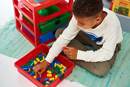 Room Copenhagen LEGO 3-Drawer Storage Rack System, 13-2/3 x 12-3/4 x 15 In, Blue