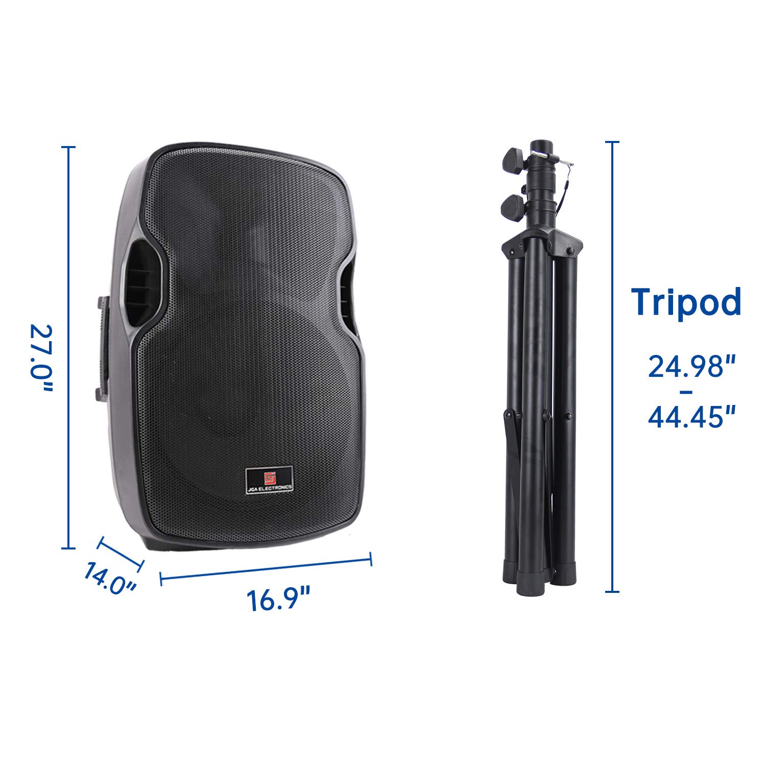 PA Speaker Combo Portable DJ Speakers, Powered PA System Built-in Bluetooth USB SD Card and PA Speakers System with Line-in Microphone Connections PA Speaker Sets with Dust Bag (Dual 15 Inch)
